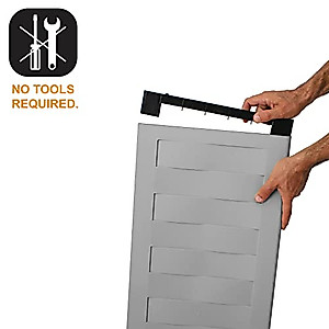Ram Quality Products Premium Adjustable 4 Shelf Tool Storage Organizing Utility Cabinet with Lockable Double Doors, Gray