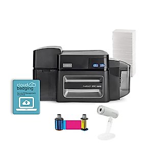 Fargo DTC1500 ID Card Printer (Single-Sided + Supplies)