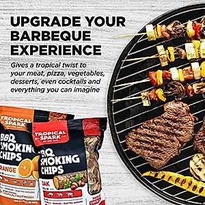 Tropical Spark - Wood Chips, Aromatic Smoker Wood Chips, Assorted Wood Chips for Smoker, Costa Rican Tropics Smoker Chips for Smoking, Grilling, Baking, Roasting, & Braising, 4 Pack