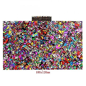 Acrylic Purses Women Clutches Evening Bags Multicolor Perspex Geometric Patterns Box Clutch Wedding Prom Party (Multi-colored)