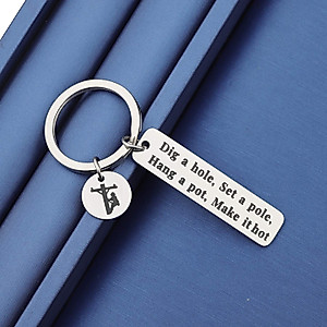MYOSPARK Lineman Keychain Dig A Hole Set A Pole Hang A Pot Make It Hot Lineman Graduation Gift Electricians Tower Techs Jewelry Gift For Lineman Wife Mom Girlfriend (Lineman Keychain)