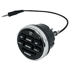 Rockville RGHR2 Marine Gauge Hole Receiver W Bluetooth USB, Radio + Wired Remote