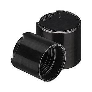 uxcell 24/410 PP Plastic Disc Top Caps Press Cap, 12PCS Durable Replacement Caps for Empty Bottle Lotion Shampoo Container, Black