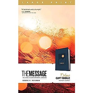 The Message Deluxe Gift Bible, Large Print (Leather-Look, Midnight Journey): The Bible in Contemporary Language