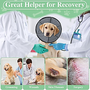 ROYALAY Adjustable Soft Dog Cone for Dogs After Surgery, Pet Recovery Collar for Large Medium Dogs and Cats, Comfy Elizabethan Collar Prevent Biting Scratching, Pet Cone for Wound Care, Spay, Neuter,L