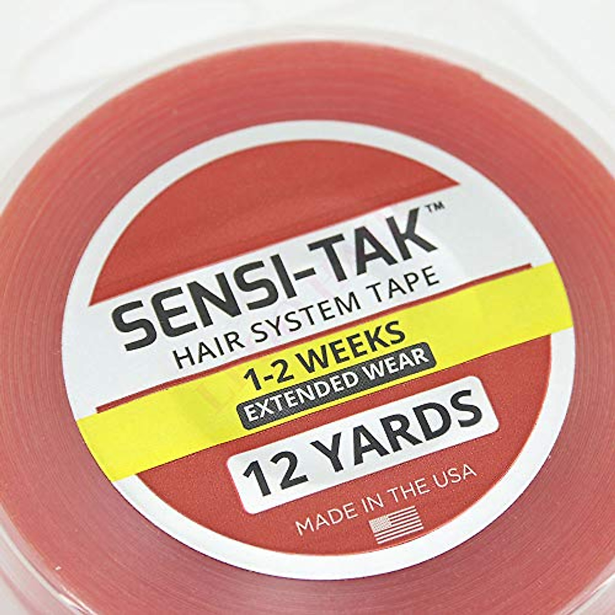Sensi Tak | Walker Double Sided Red Roll Hair Tape Sticker Strip Adhesive Holder Waterproof Human Hair Men & Women Toupee Tape Wig Poly Silione Hair System Replacement Extension(12 Yards & 3/4 Inch)