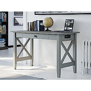 AFI Lexi Desk with Drawer and Charger Grey
