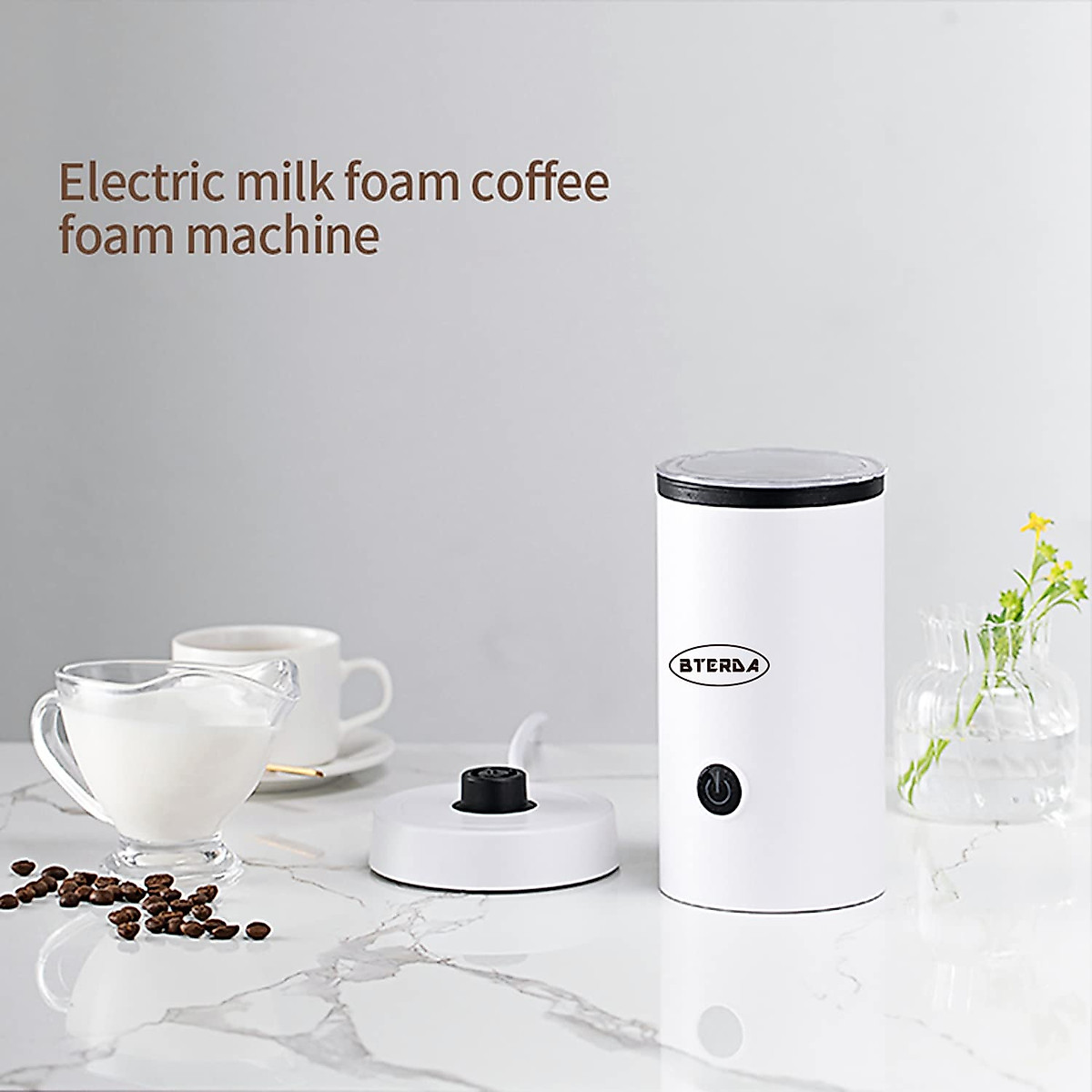 Milk Frother,Automatic Milk Warmer,8.11oz/300ml Electric Milk Steamer,Hot/Cold Stainless Steel Milk Frother,Milk Foam Maker with LED Touch Screen for Coffee/Hot Chocolate/Latte/Cappuccinos (SWT)