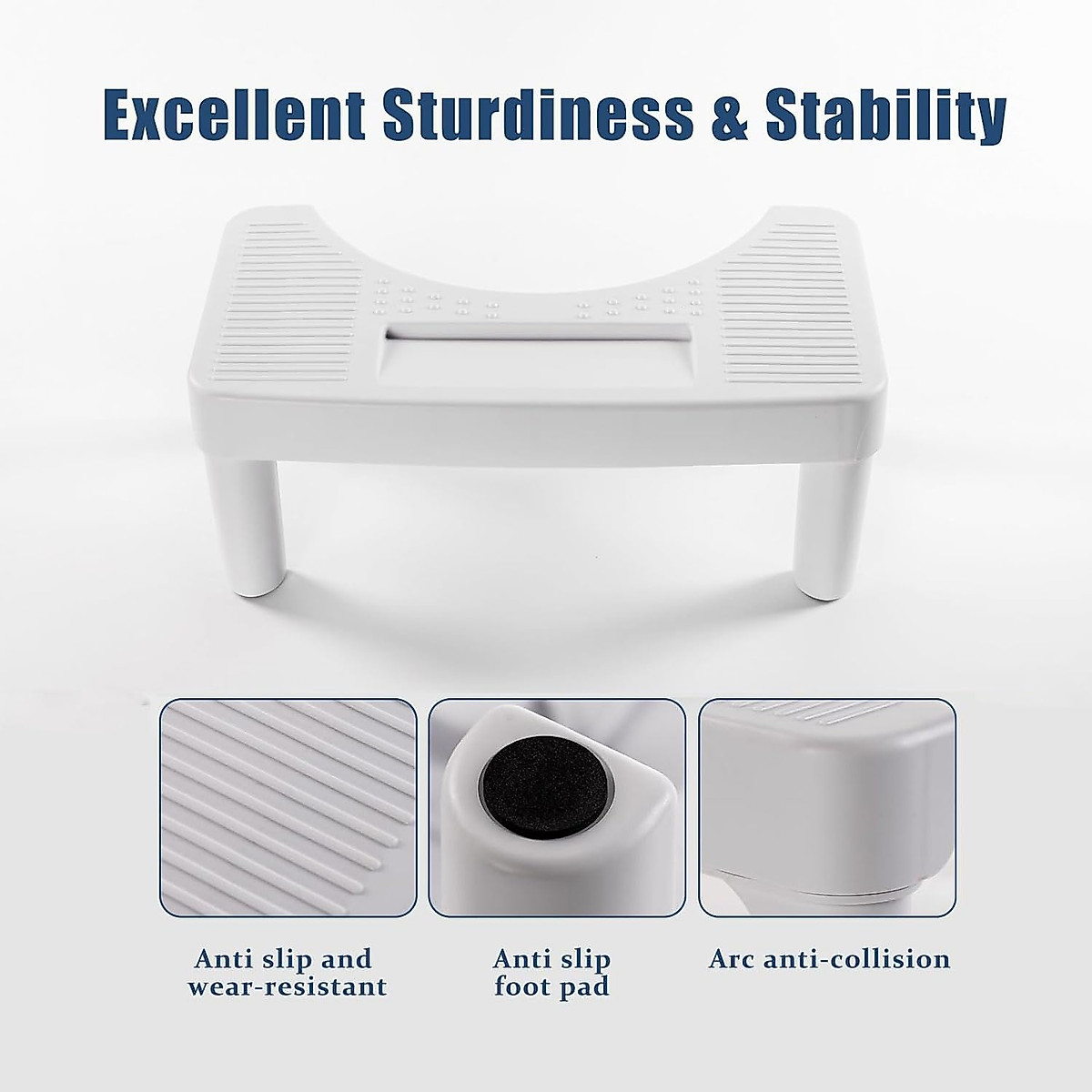 6.7 Inch Toilet Stool for Bathroom,Non-Slip Potty Stool for Pooping,Toilet Step Stool for Adults/Seniors/Kids