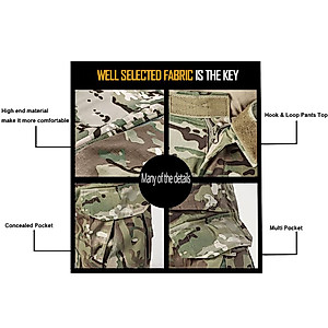 H World Shopping Military Army Tactical Airsoft Paintball Shooting Pants Combat Men Pants with Knee Pads WL (L)