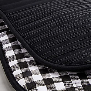 KitchenAid Gingham Casserole Mitt Single Pack, Onyx Black, 35"x7.5"