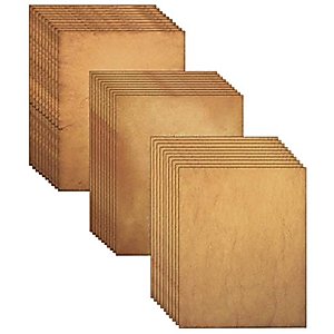 Aged Paper, 96 Sheets of Antique Looking Old Fashion Faux Parchment Paper, Letter Size 8.5 x 11 inch, Double Sided Printing Paper, by Better Office Products, Vintage Old Fashioned Faux Parchment Paper