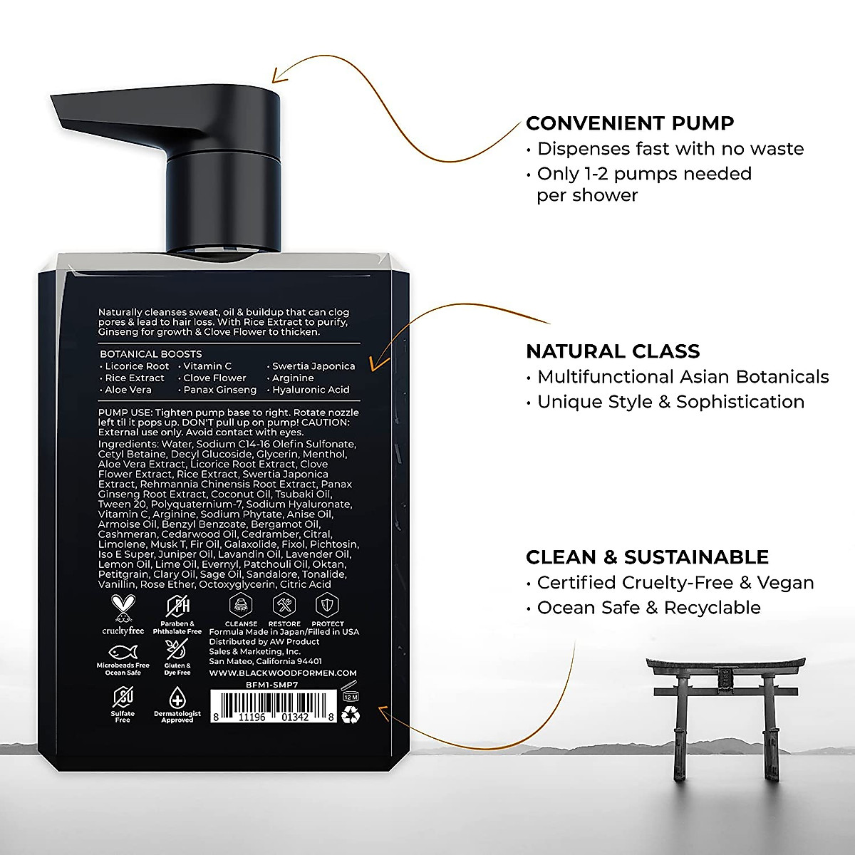 BLACKWOOD FOR MEN Dapper Dad Set including Travel Bag, Active Man Shampoo, Active Man Conditioner, & Pure Moisture Body Wash - Natural Vegan Formula