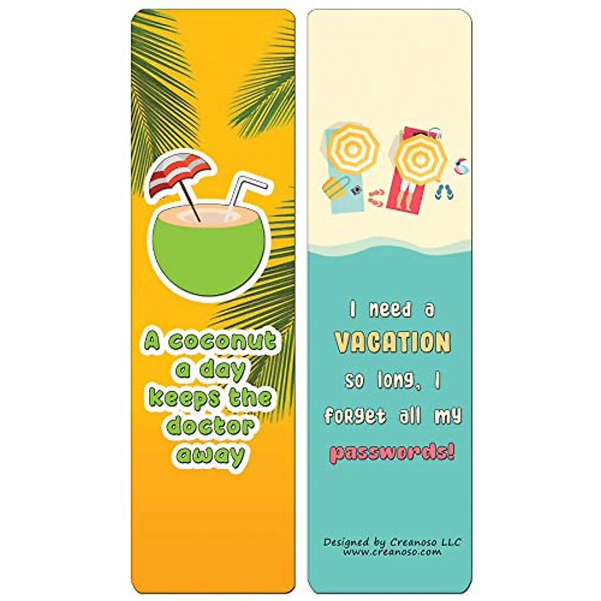 Creanoso Fun Travel Quotes Bookmarks (30-Pack) - Classroom Reward Incentives for Students and Children - Stocking Stuffers Party Favors & Giveaways for Teens & Adults