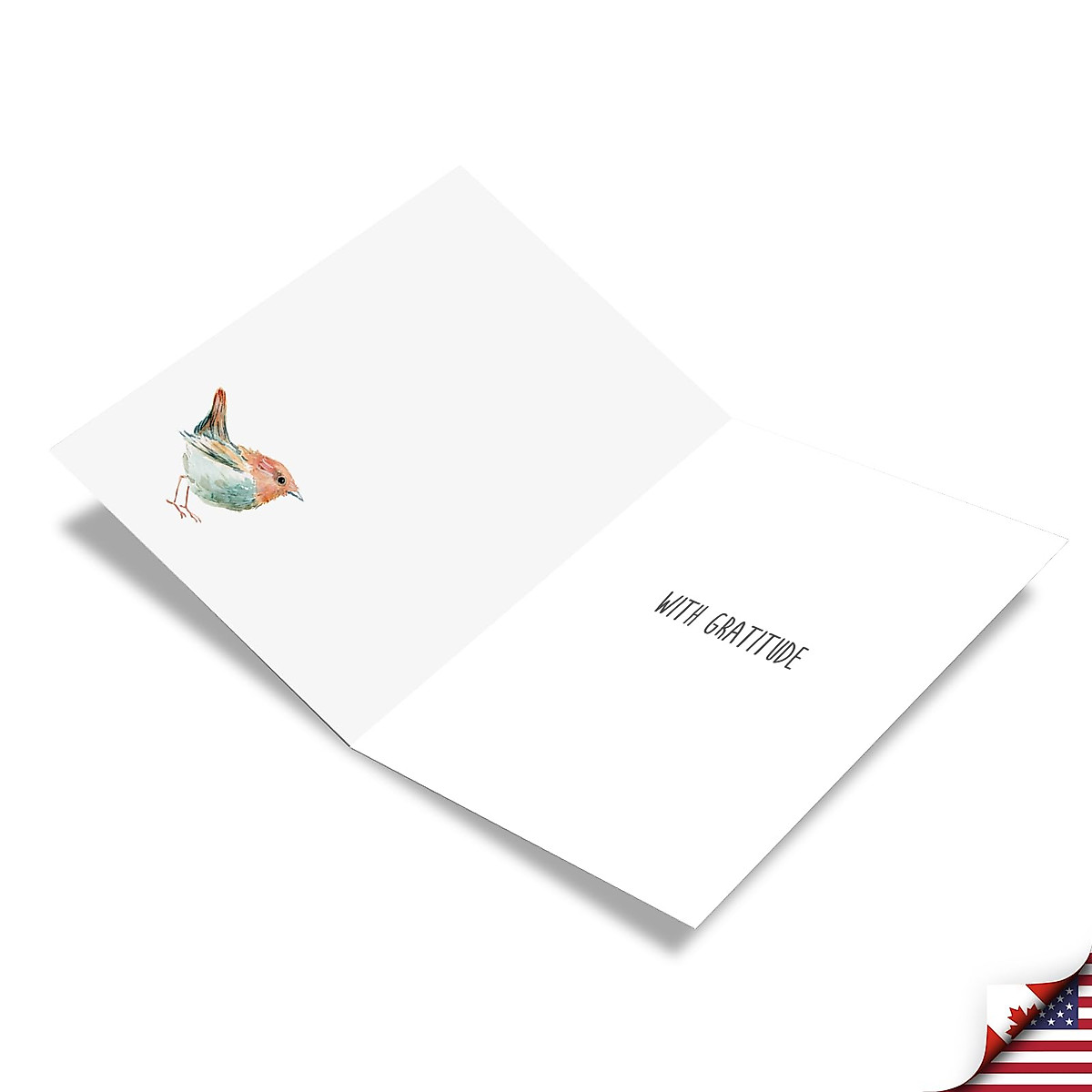 The Best Card Company Thank You Greeting Card w/ 5 x 7 Inch Envelope (1 Card) Scripture Birds C7108ETYG