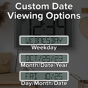 La Crosse Technology 513-21867-INT Extra-Large Slim Atomic Digital Clock with Backlight