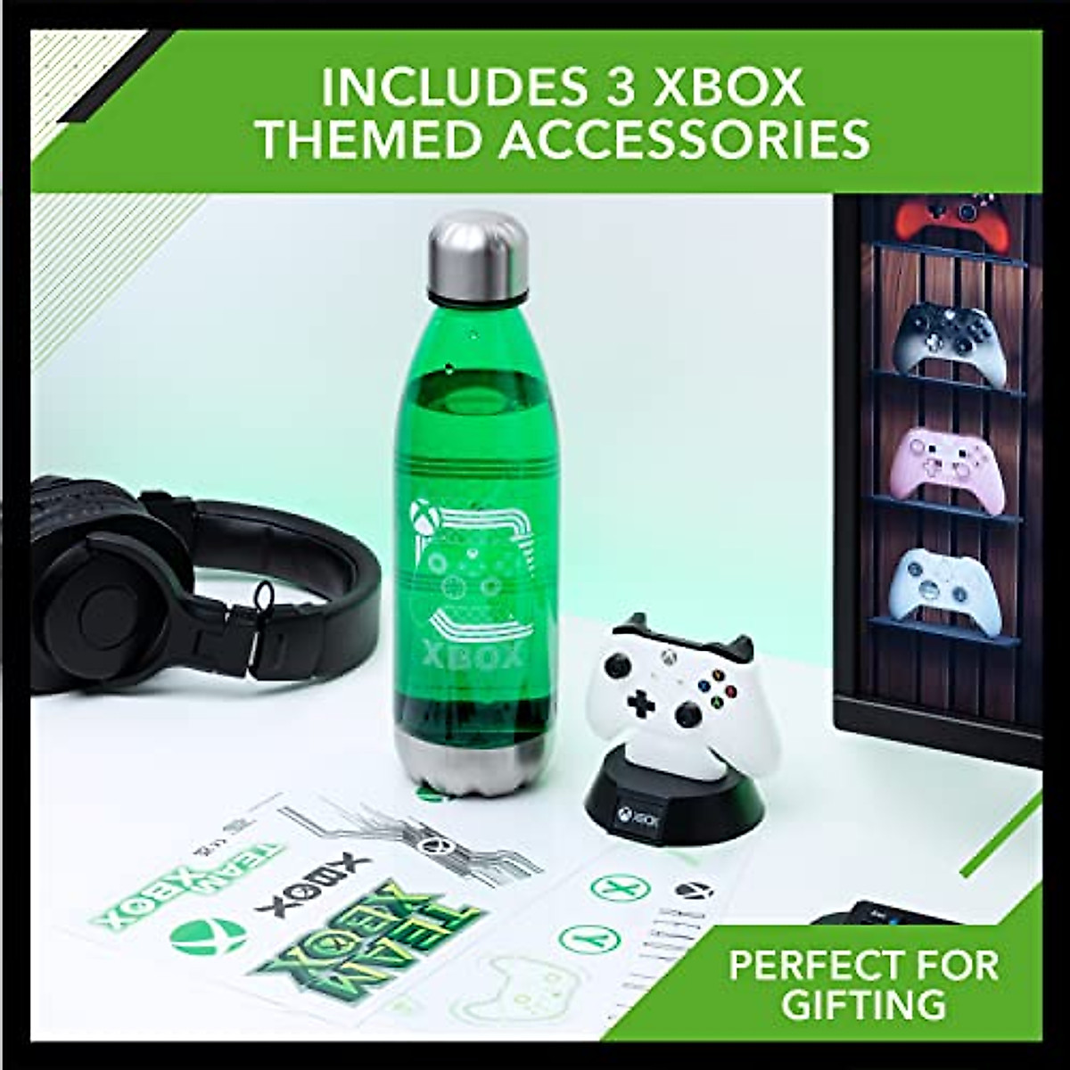 Paladone Xbox Icons Light, Stickers, and Bottle Gift Set - Official Merchandise, PP9401XB