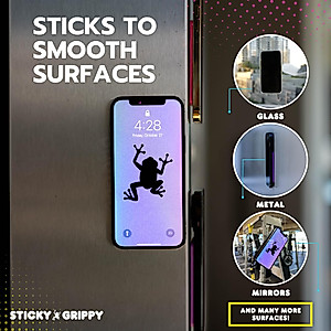 StickyGrippy Suction Phone Case Mount, Sillicon Adhesive Phone Accessory for iPhone and Android, Hands-Free Fidget Toy Mirror Shower Phone Holder, Tiktok Videos and Selfies (Black)