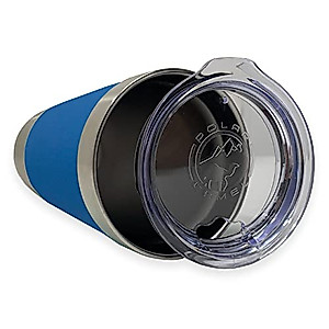 LaserGram 20oz Vacuum Insulated Tumbler Mug, Musical Notes, Personalized Engraving Included (Silicone Grip, Dark Blue)