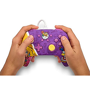 PowerA Enhanced Nintendo Switch Wired Controller - Princess Peach Battle, Mario, Gamepad, game controller, Mappable Advanced Gaming Buttons, 10ft Cable, 3.5mm headphone jack, Wired Pro Controller for Switch, Officially Licensed by Nintendo