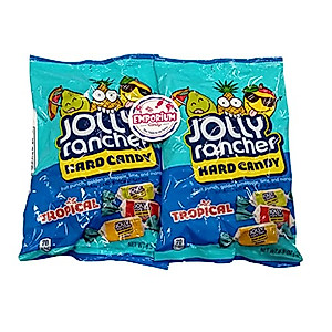 Tropical Hard Candy - Two 6.5 ounce bags of Fresh Delicious Fruit Punch Golden Pineapple Lime Mango Hard Candy