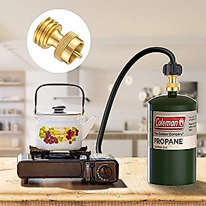 NiuBuNiu 1lb to 20lb Propane Tank Adapter, Acme Male & POL Female Thread- Fit for QCC1/POL Hose and Fegulator.(Contains Sealing Tape) (QCC/Type1)