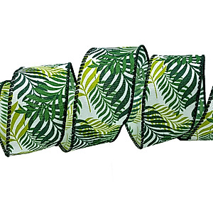 Morex Ribbon Wired Tropical Paradise Ribbon, 1-1/2 inches by 10 Yards, Fern Green, 7565.40/10-607