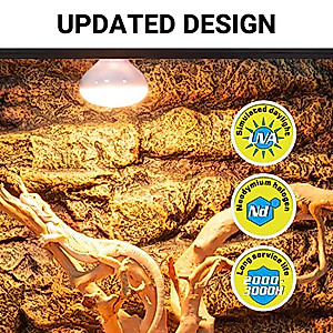 REPTI ZOO 2 Pack 100W Reptile Neodymium Daylight Basking Spot Lamp UVA Bulb Reptile Heat Lamp for Amphibian Lizard Tortoise Bearded Dragon Hedgehogs