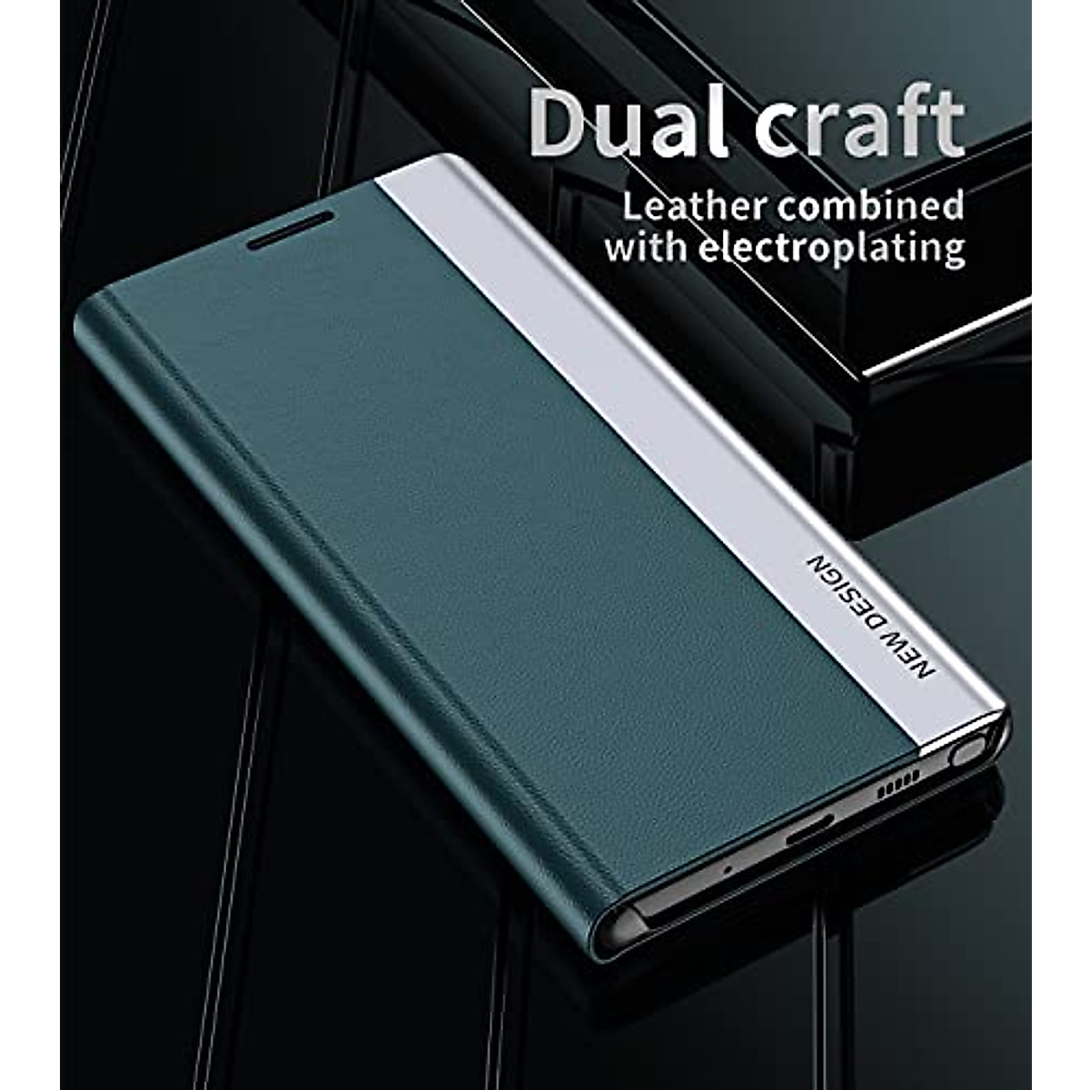 CCSmall for Xiaomi Redmi Note 10 4G (NOT 5G) Bracket Pagnetic Leather Cover for Xiaomi Redmi Note 10S TPU Shockproof Protection Flip Phone Case for Xiaomi Redmi Note 10 4G/Redmi Note 10S CX Black