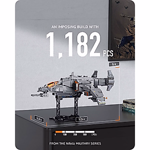 Nifeliz Eagle Attack Aircraft, Fighter Plane Model Toy, Military Building Set for Adult Gift Giving (1,182 Pieces)