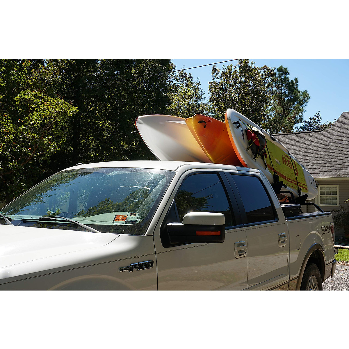 Viking Solutions Truck Bed Kayak/SUP Rack - Adjustable Heavy-Duty Powder-Coated Steel Construction Supports 150lbs
