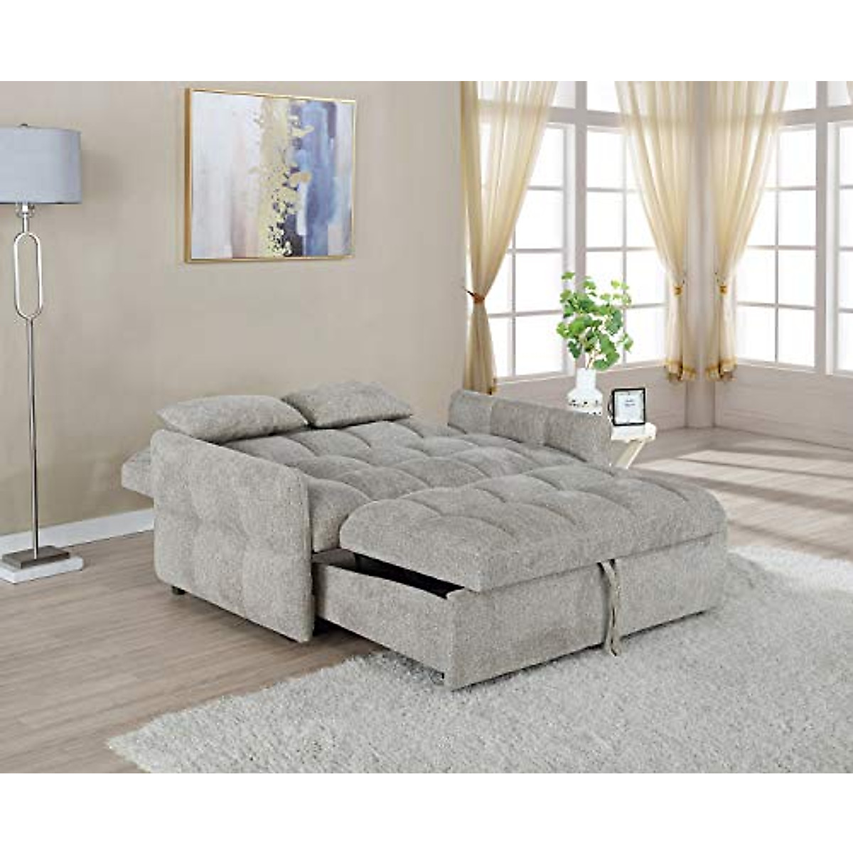 Coaster Furniture Cotswold Tufted Cushion Sleeper Sofa Bed Beige Sofa Bed 508307