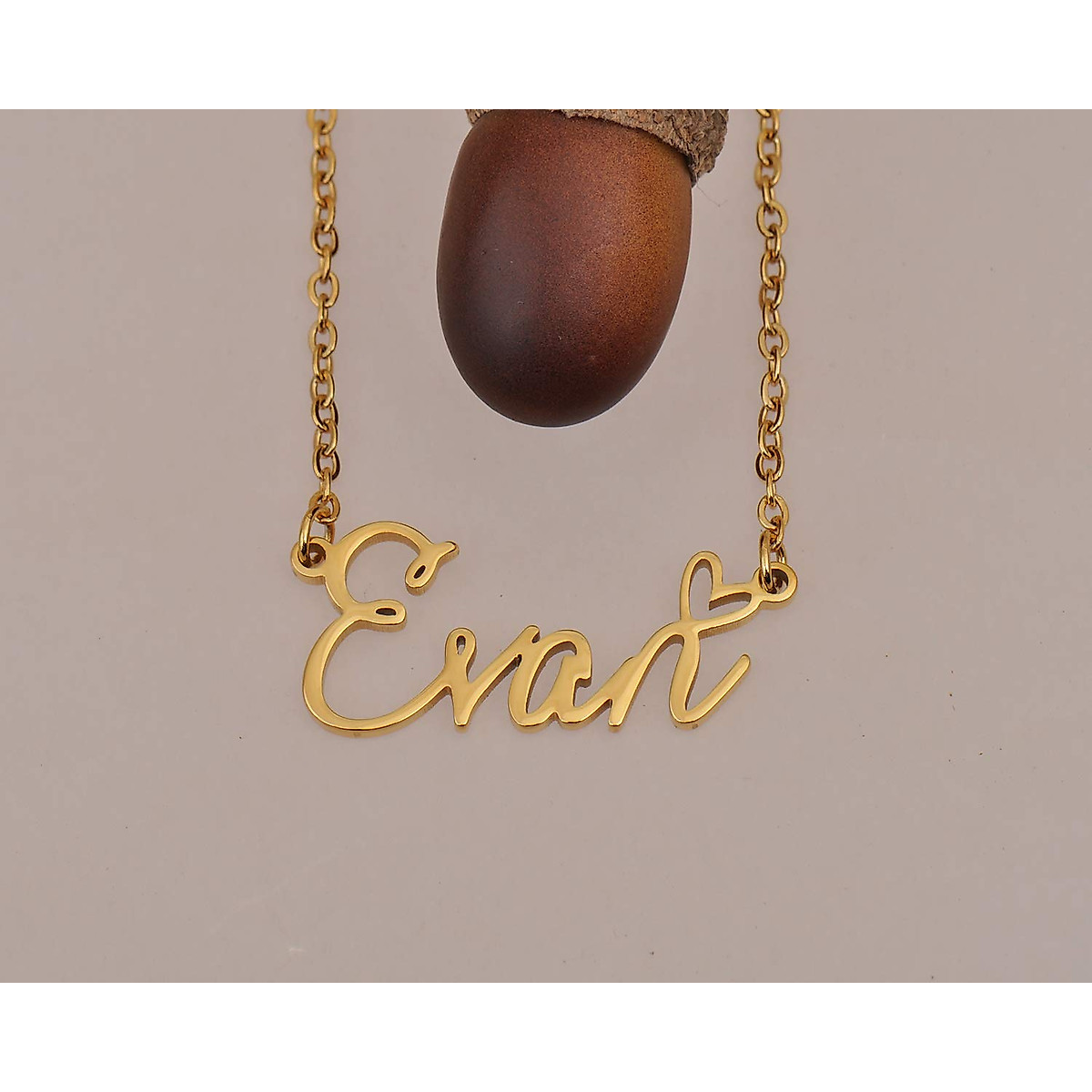 Cobi Name Necklace Name Plate Necklace Name Tag Necklace in Rose Gold