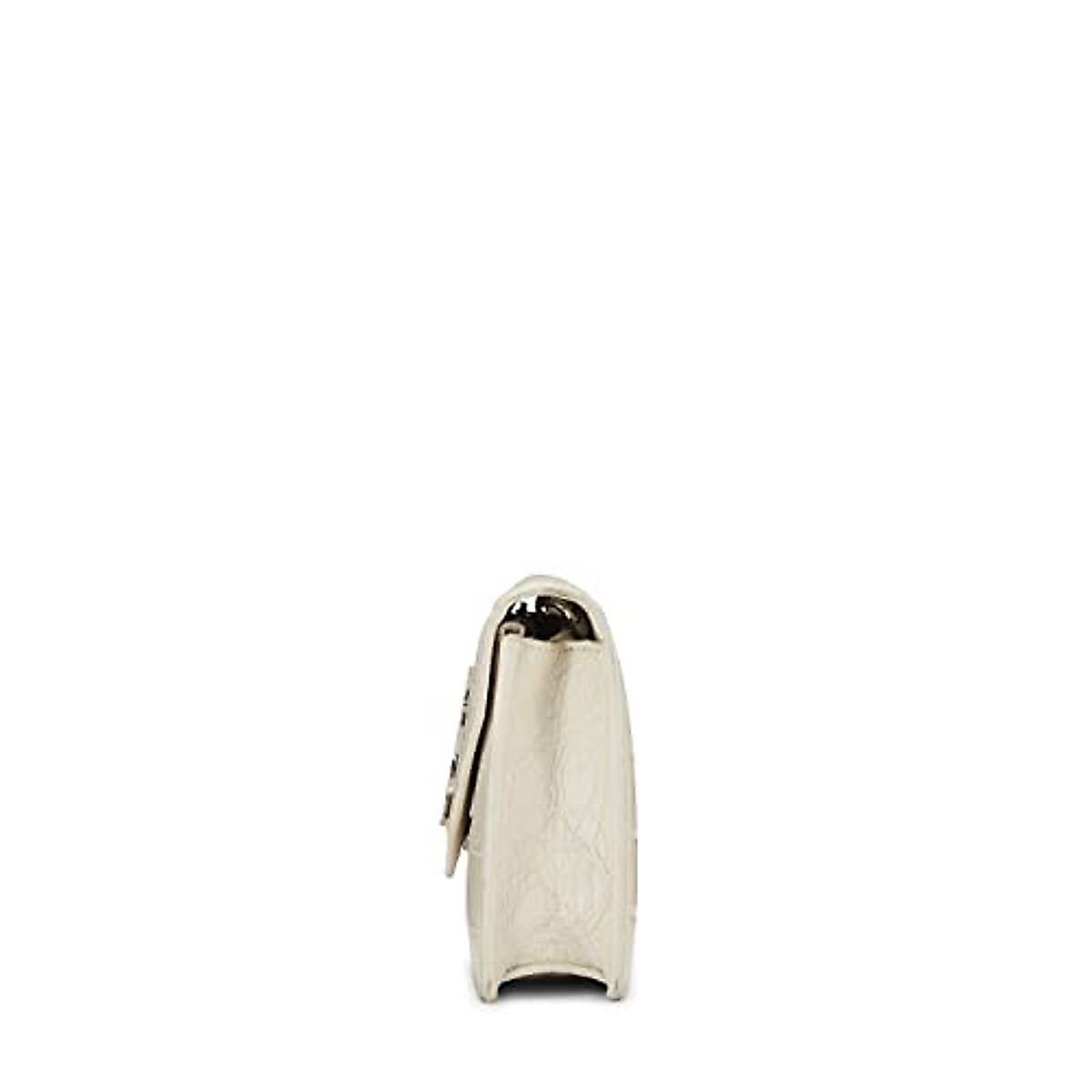 Yves Saint Laurent, Pre-Loved White Grained Calfskin Envelope Wallet-On-Chain (WOC), White