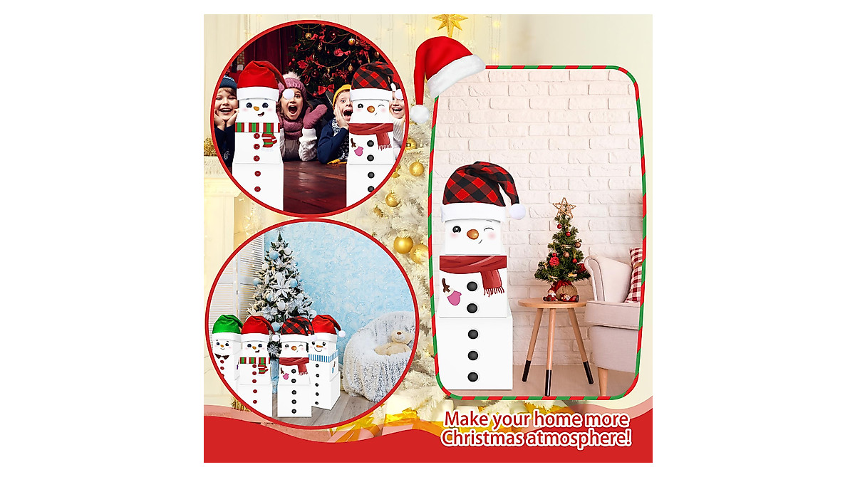 MotiMind 16 Pcs Christmas Snowman Gift Boxes - Stackable Holiday Decor