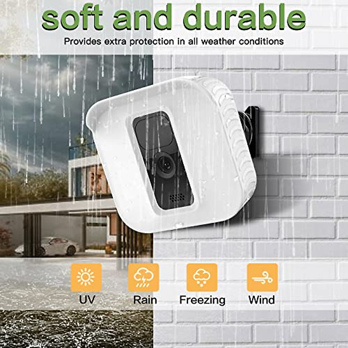 MOSISO Silicone Skin Cover Compatible with Blink Outdoor (3rd Gen) Camera, 3 Pack Weather Proof Outdoor Camera Protective Silicon Case Cover for Indoor Outdoor Home Security Camera, White