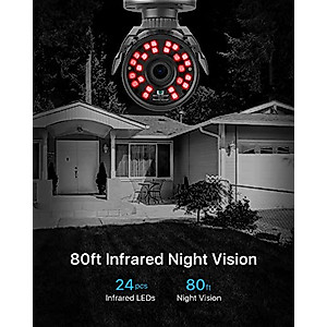 ZOSI 1080P HD TVI Security Camera for Home Office Surveillance CCTV System Bullet BNC Camera with Night Vision Black