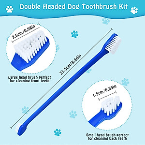 Elesunory 60 Pcs Dog Toothbrush Bulk, Dual Headed Dental Dog Toothbrush Set, Long Handle Toothbrush for Dogs Cat Puppy Teeth Cleaning Dental Oral Care (Blue)