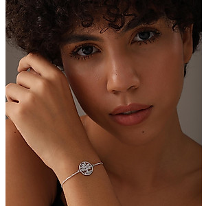 925 Sterling Silver Tree-of-Life Sliding Bolo Bracelet for Women | Lightweight Box Chain Bracelet