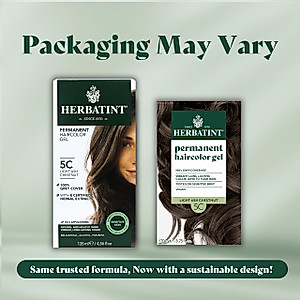 Herbatint Permanent Hair Dye For Women - 5C Light Ash Chestnut - For Up To 100% Gray Coverage of Resistant Gray Hair - Ammonia-Free, Alcohol-Free & Vegan - Salon Influenced Hair Color 5.75 fl oz