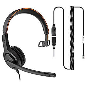 Axtel Bundle Voice 40 Mono NC with AXC-02 Cable | Noise Cancellation - Compatible with Grandstream GXP1600, GXP1700, GXP2100, GRP2600 Series Phones