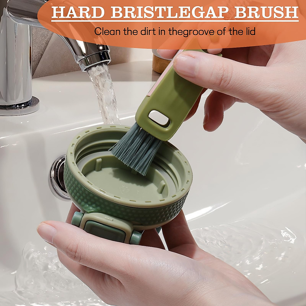 Ieesspd 3 in 1 Cup Lid Cleaning Brush Set - Multi-Functional, Efficient and Durable Brushes for Bottle Gap, Tight Spaces Cup and Portable Cup，Lid Cleaner with Brush(3 Pcs)