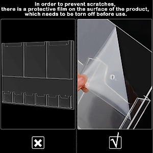 Weysat Acrylic Brochure Holder Wall Mount Rack Acrylic Magazine Literature Holder Display Stand Business Tri Fold Clear 9 Pockets Pamphlet Display Holder Plastic Flyer Wall Mount Slots (1 Pcs)
