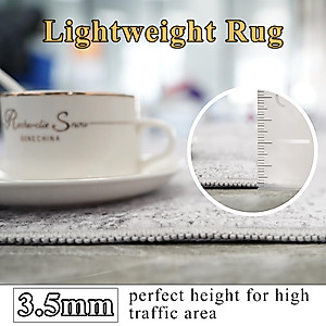 RUUGME Washable 9X12 Rug Abstract - Living Room Bedroom Large Area Rug Indoor Farmhouse Stain Resistant Carpet Non-Slip Machine Washable Distressed Soft Room Decor 9X12 Grey