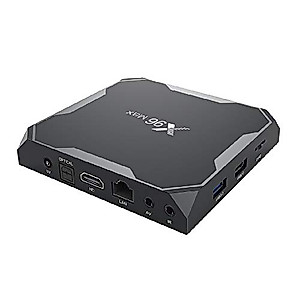 Android TV Box 9.0 X96 Max+ Smart TV Box Amlogic S905X2 Quad Core 4GB 64GB Support USB 2.4G WiFi BT 1000M 4K Media Player Set top Box Android Mini PC with Wireless Keyboard Remote(Backlit) TTV Box