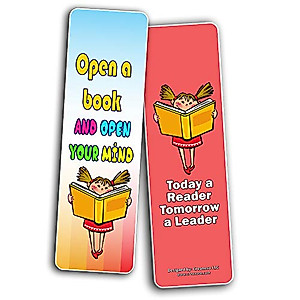 Creanoso Fantastic Reading Bookmarks for Kids (60-Pack) – Awesome Book Page Marker Clip Set – Premium Gift for Boys & Girls, Children – Rewards Incentives – Card Stock – Teacher Rewards