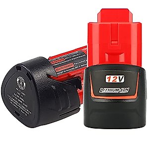 waitley 2 Pack 12V 3.0Ah Replacement Battery Compatible with Milwaukee M12 3Ah 48-11-2401 Li-Ion Battery 48-11-2420 48-11-2411 48-11-2440 48-11-2402 Tools