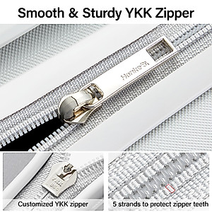 Hanke 24 Inch Checked Luggage with Spinner Wheels Hard Shell Suitcases Lightweight Travel TSA Luggage for Women Men Medium Suitcase(Smoke White)