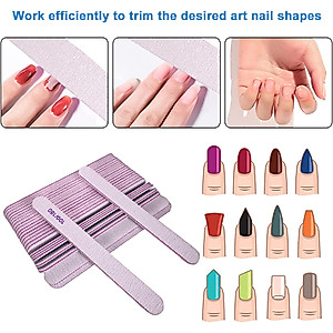 Nail File (25 Pcs), Emery Board Nail Files for Natural Nails and Acrylic Nails, Double Sided 100/180 Grit for Fingernail, Professional Reusable Washable Emery Board Manicure Pedicure Tool Gray