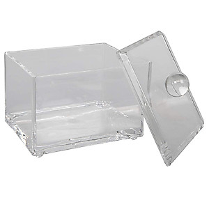 ForPro Premium Cotton Accessory Box, Acrylic Storage Container with Removable Lid, for Storing Cotton, Makeup, Supplies, 4” W x 3.25” H